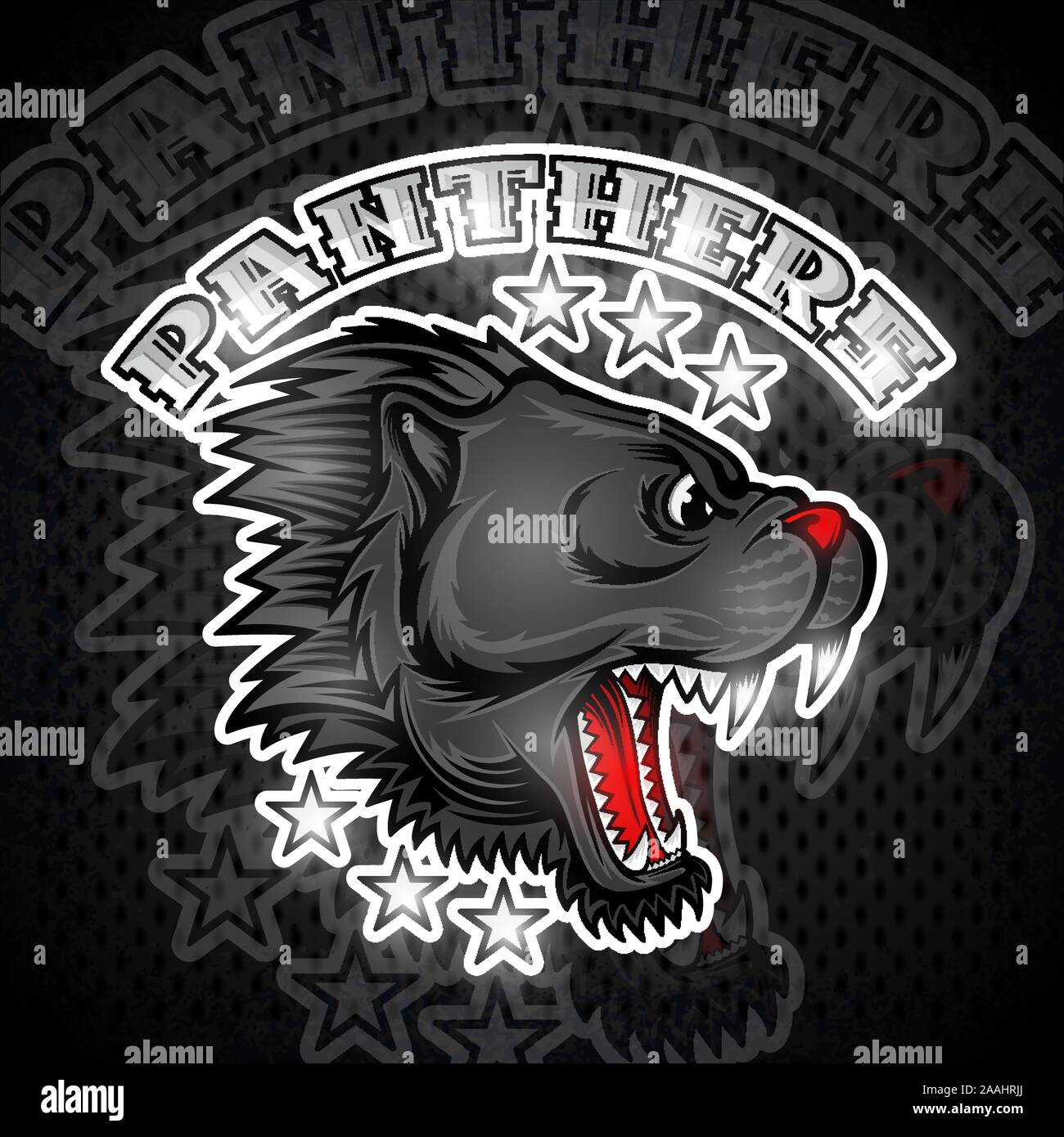 Beast face from the side view with bared teeth. Logo for any sport team ...