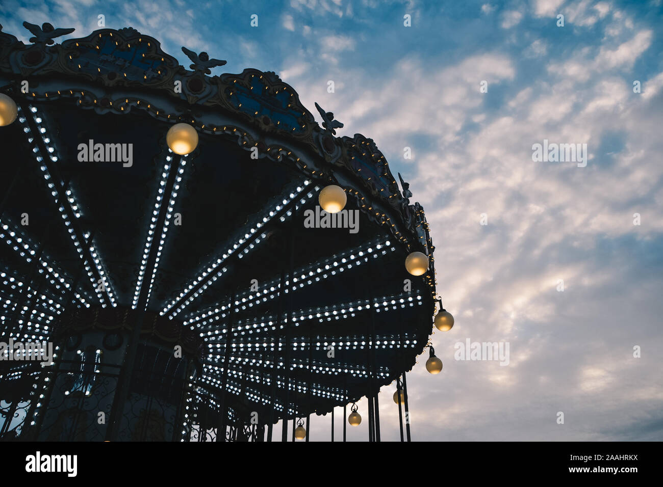 Roof of the Eiffel Tower carousel Stock Photo - Alamy