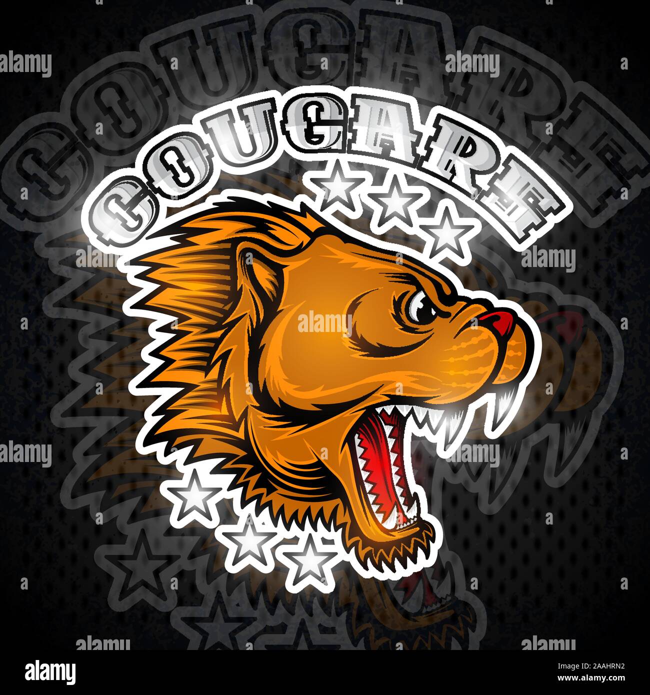 Beast face from the side view with bared teeth. Logo for any sport team ...