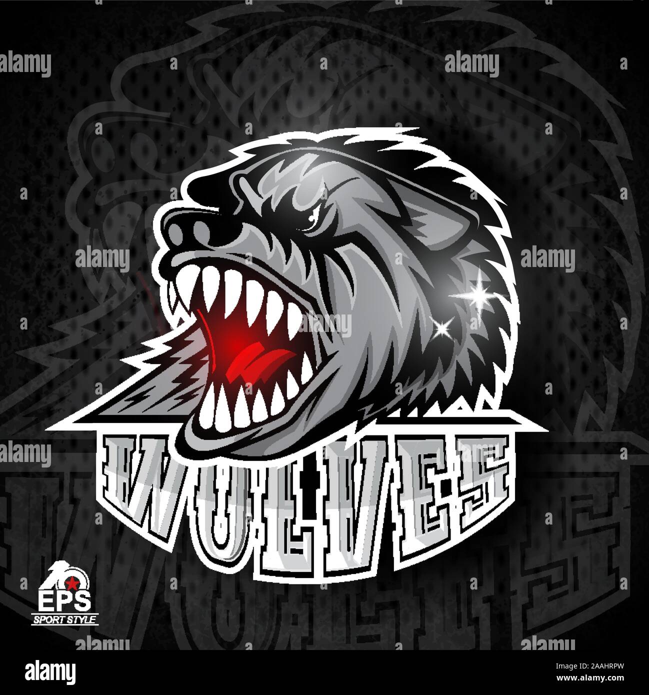 Beast head with bared teeth. Logo for any sport team wolves Stock ...