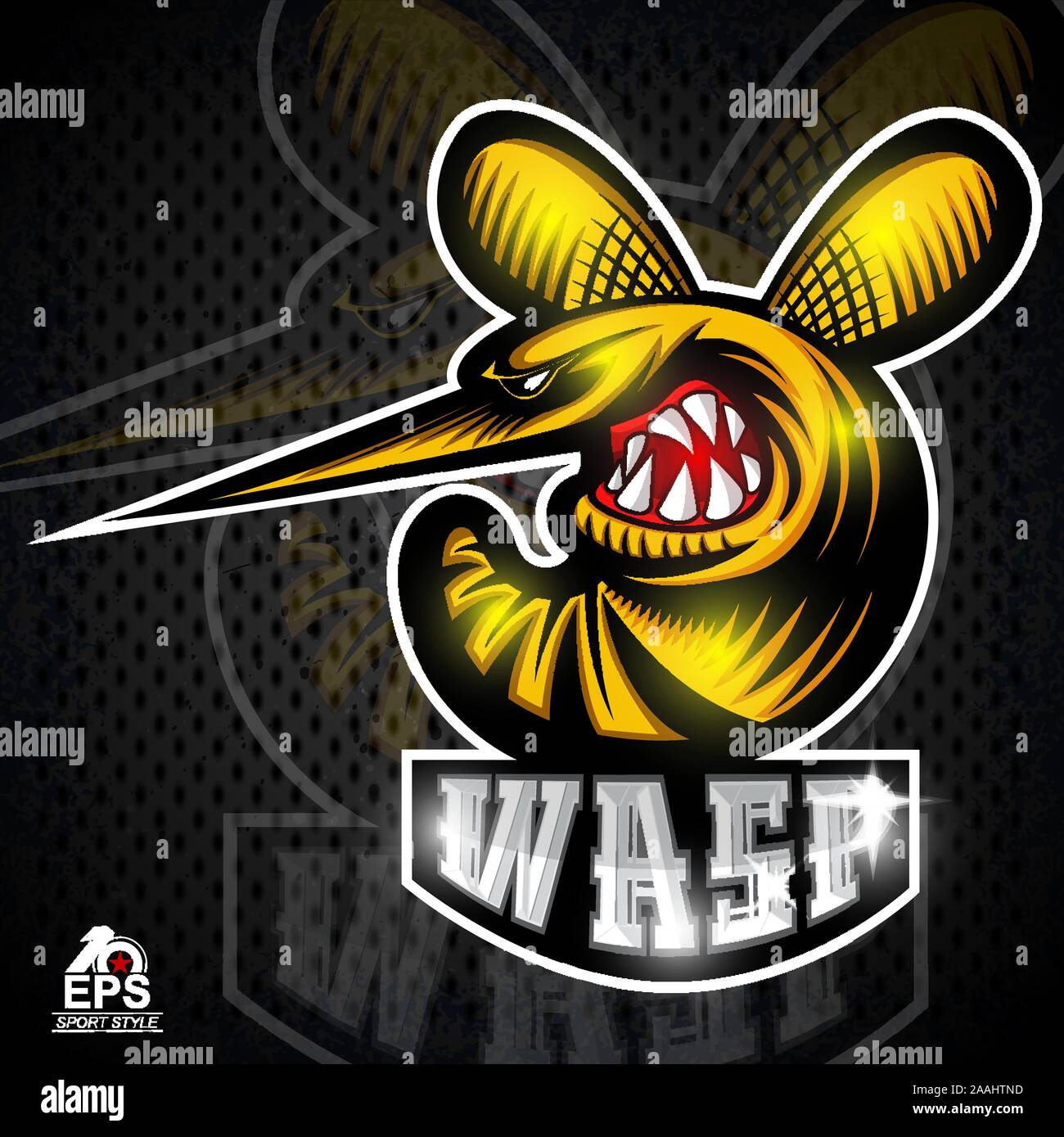 Wasp insect in profile with bared teeth logo for any sport team Stock ...