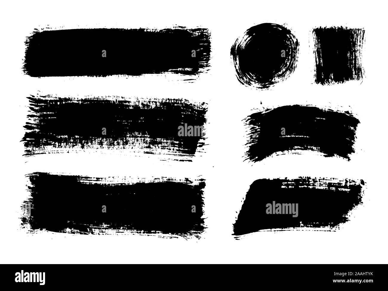 Brush strokes. Vector paintbrushes set. Grunge design elements Stock ...