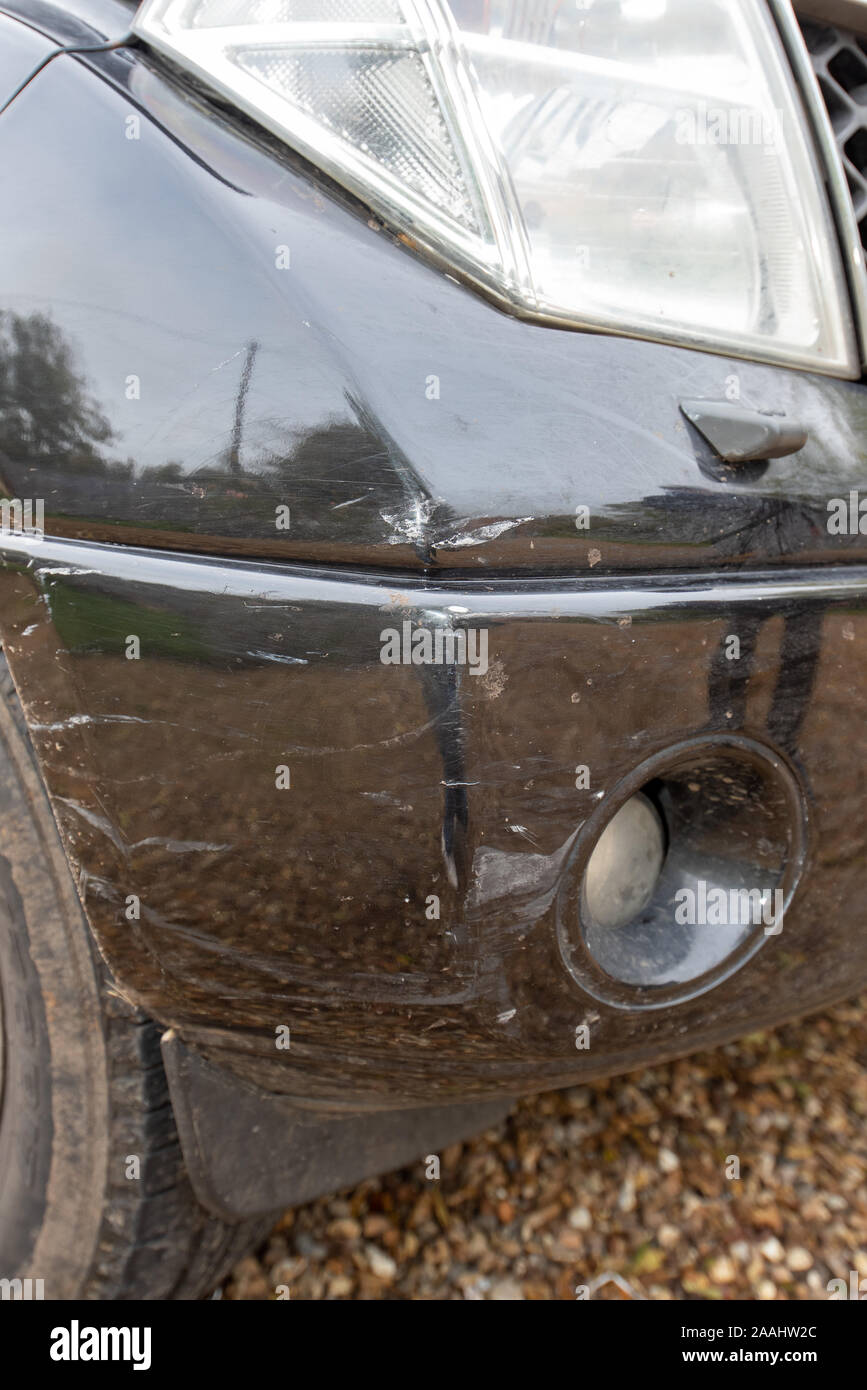 Road traffic Accident / Car Crash: Damage and close up details on ...