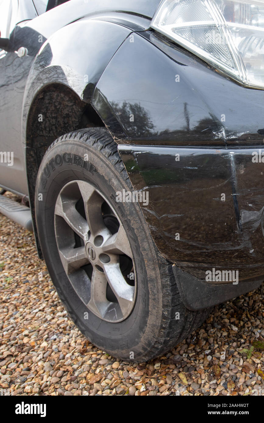 Road traffic Accident / Car Crash: Damage and close up details on ...