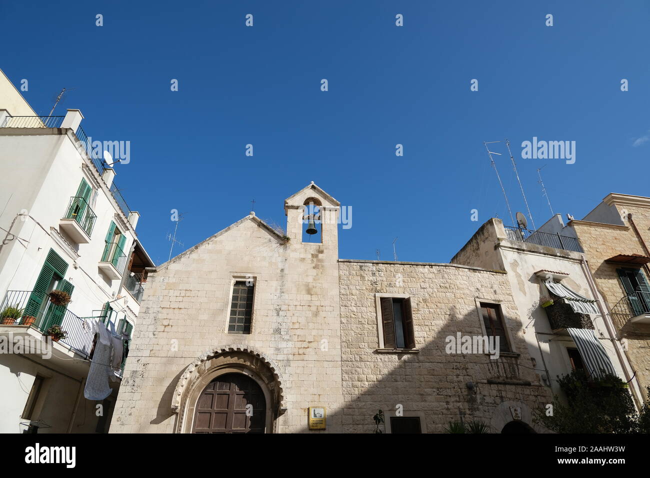 Bari, Puglia, Italy. About 11/2019. Small medieval church by Giovanni ...
