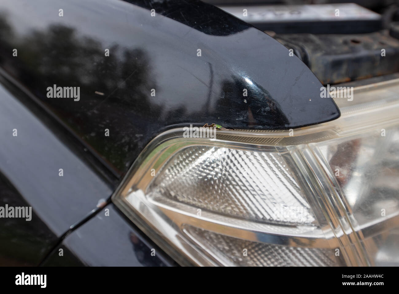Road traffic Accident / Car Crash: Damage and close up details on ...
