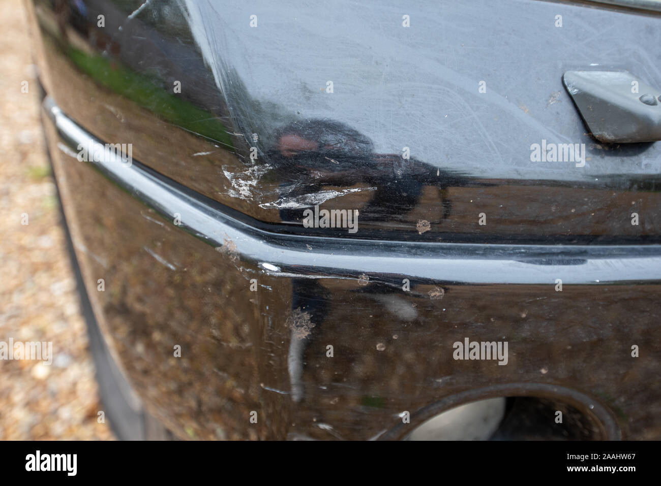 Road traffic Accident / Car Crash: Damage and close up details on ...