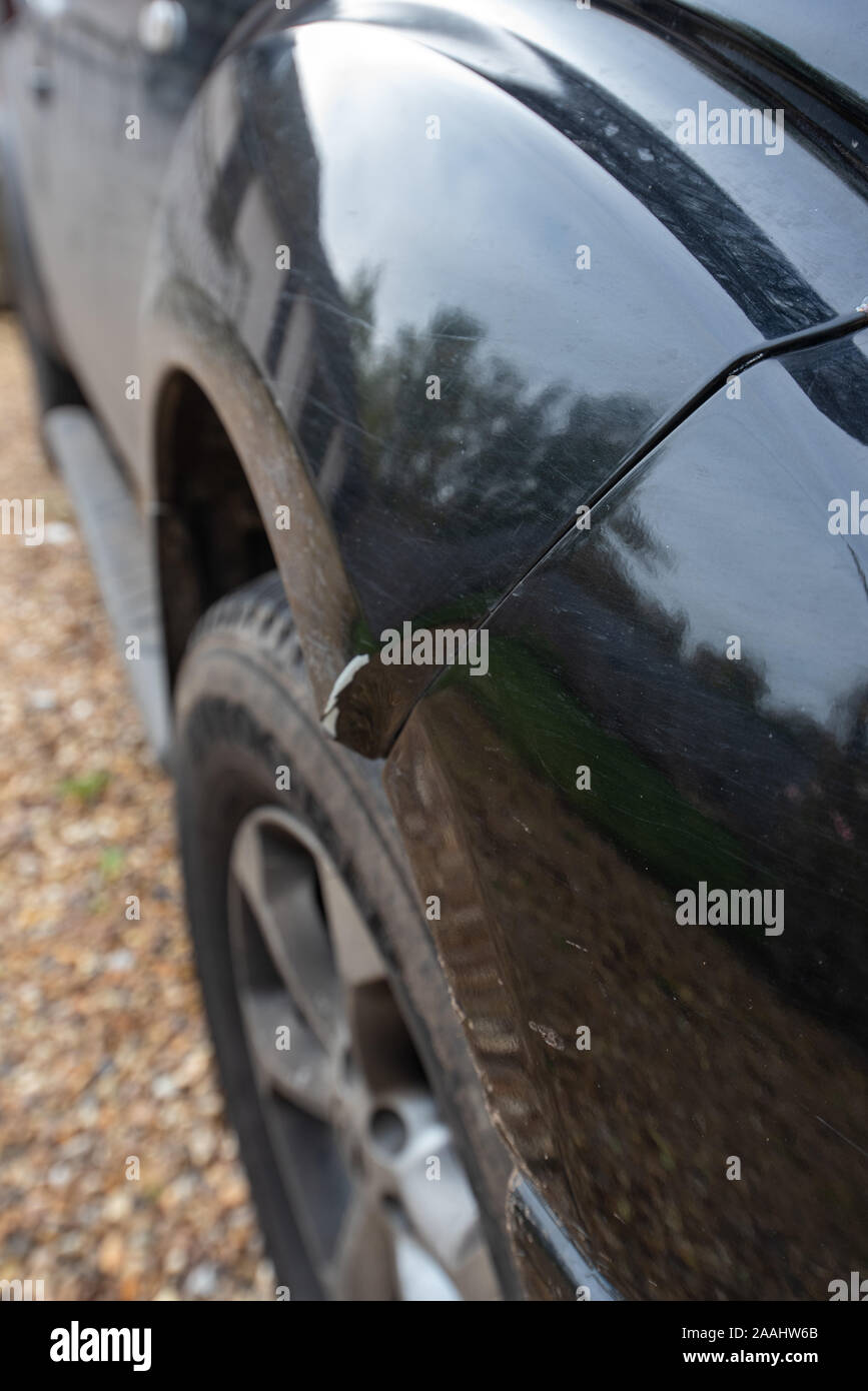 Road traffic Accident / Car Crash: Damage and close up details on ...