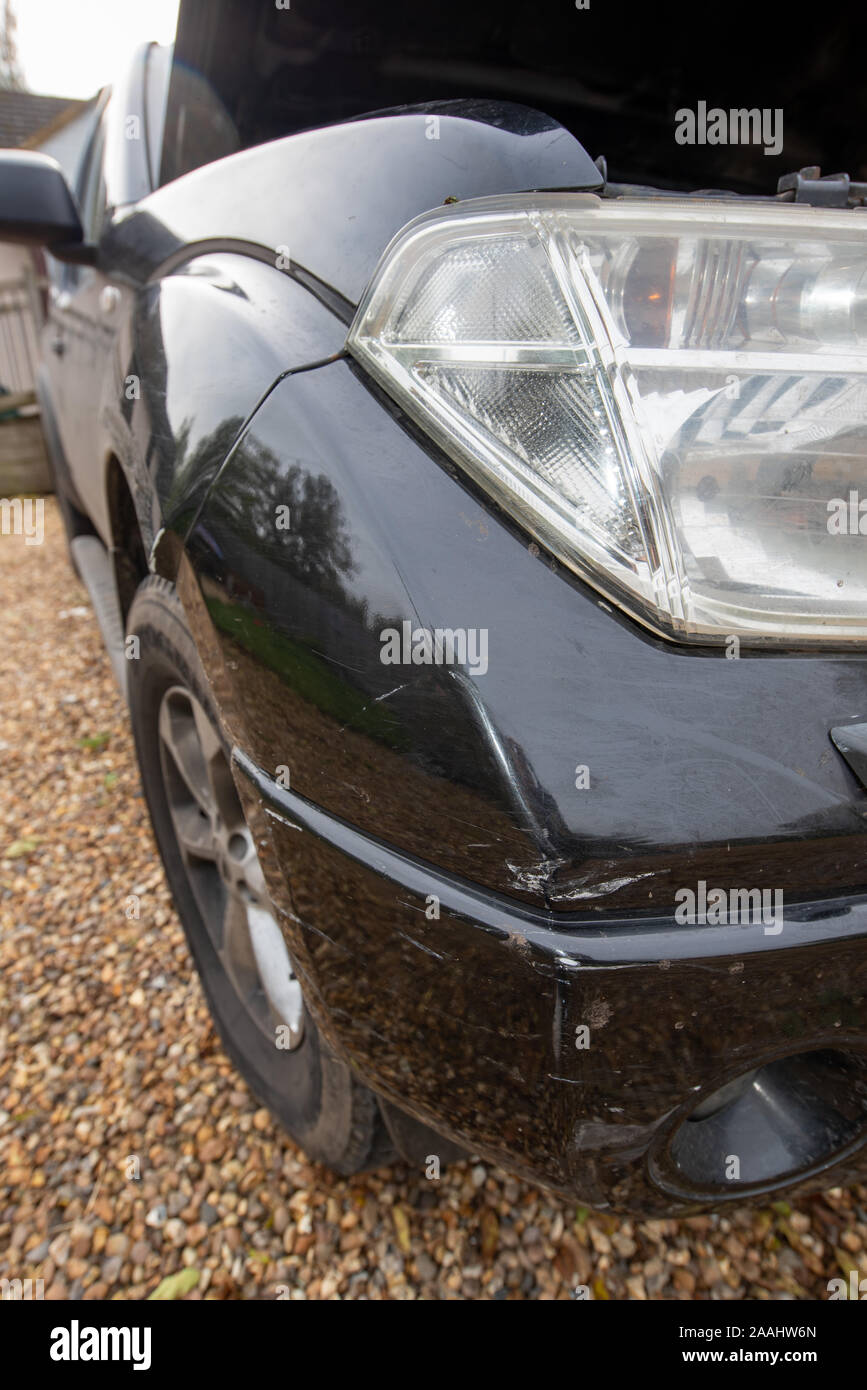 Road traffic Accident / Car Crash: Damage and close up details on ...