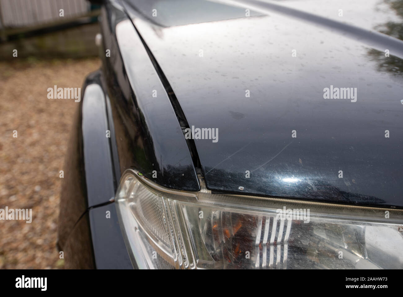 Road traffic Accident / Car Crash: Damage and close up details on ...