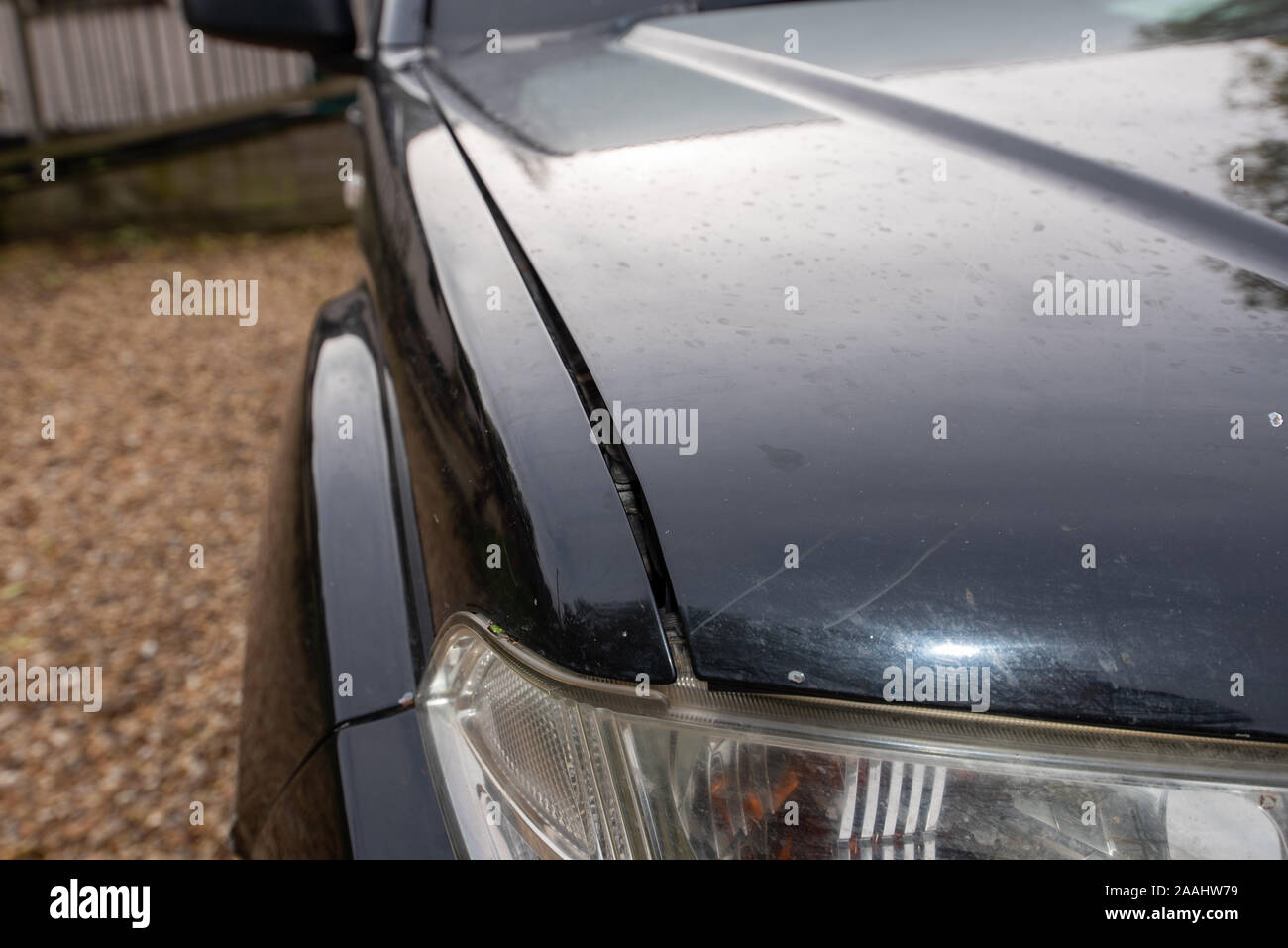 Road traffic Accident / Car Crash: Damage and close up details on ...