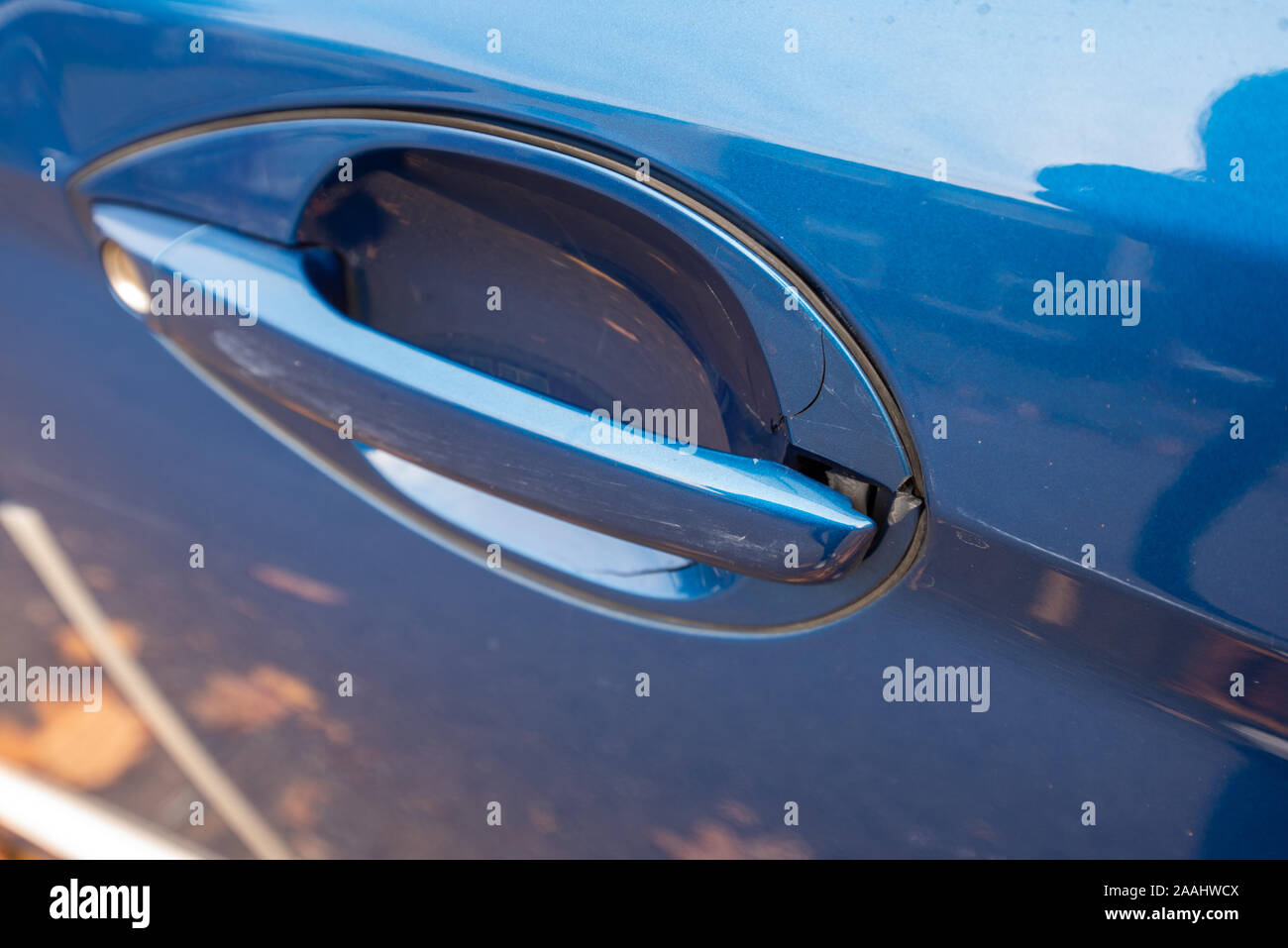 Road traffic Accident / Car Crash: Damage and close up details on ...