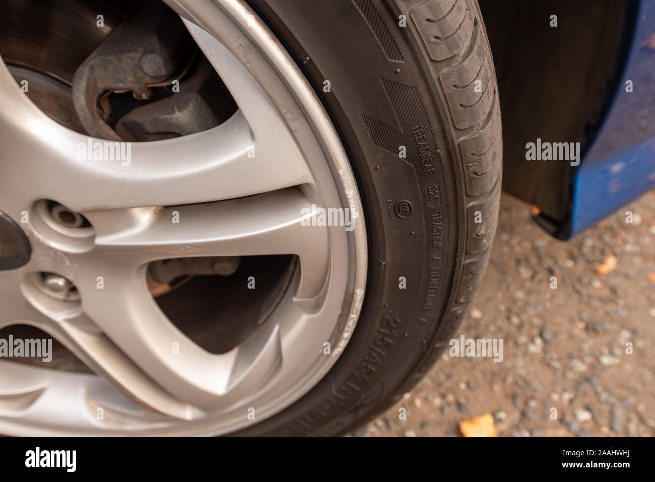 Road traffic Accident / Car Crash: Damage and close up details on ...