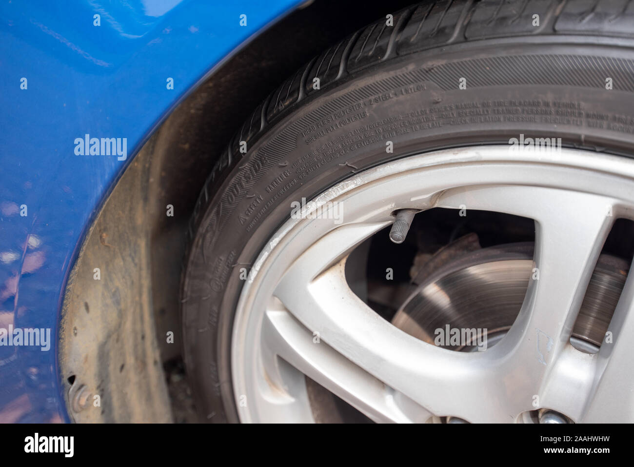 Road traffic Accident / Car Crash: Damage and close up details on ...