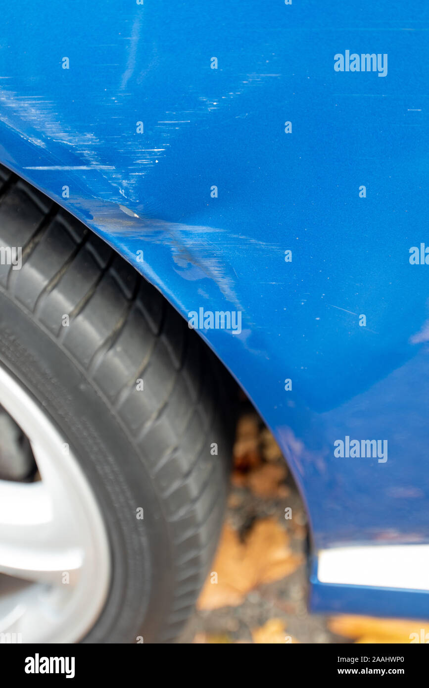 Road traffic Accident / Car Crash: Damage and close up details on ...