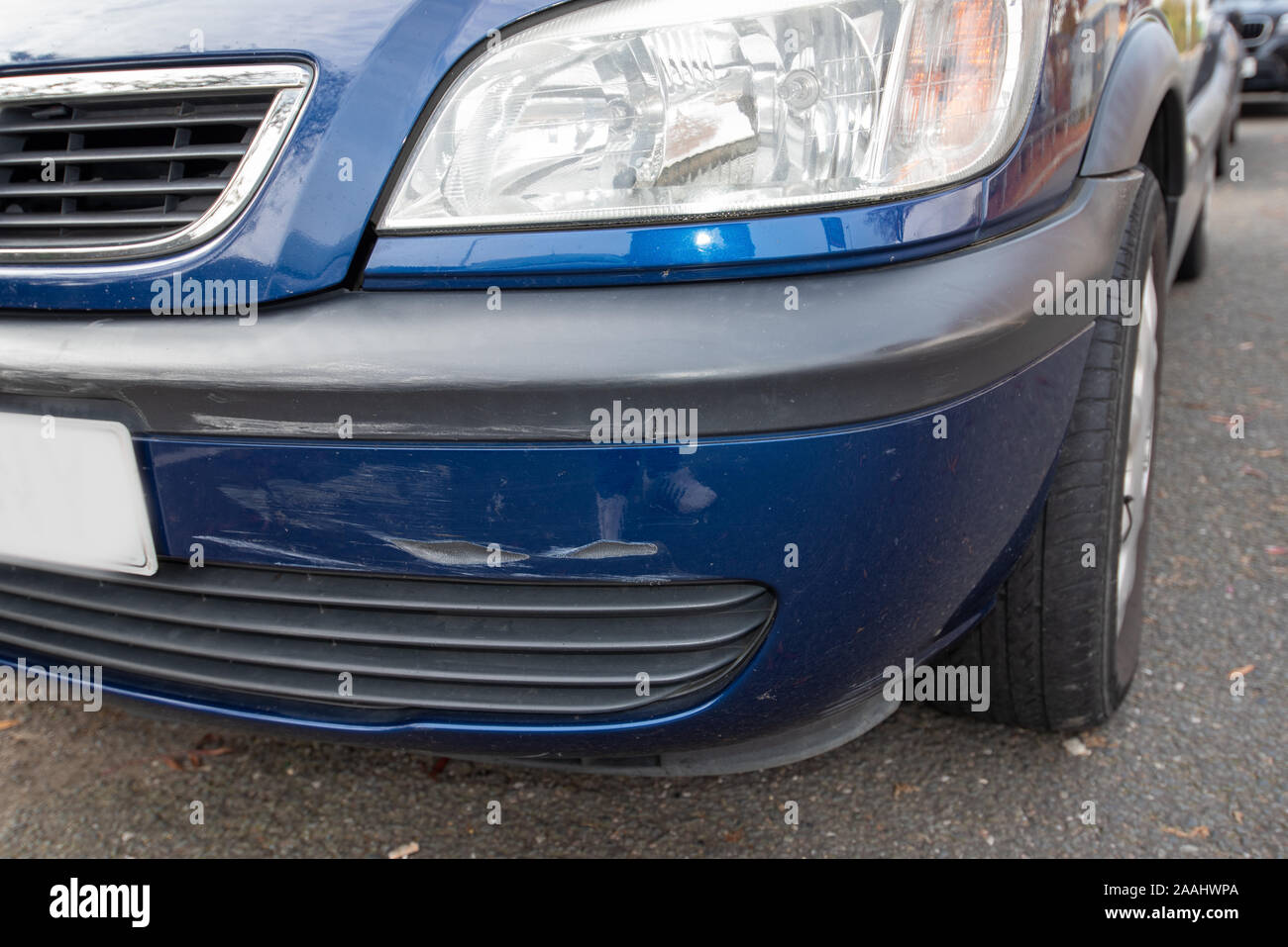 Road traffic Accident / Car Crash: Damage and close up details on ...