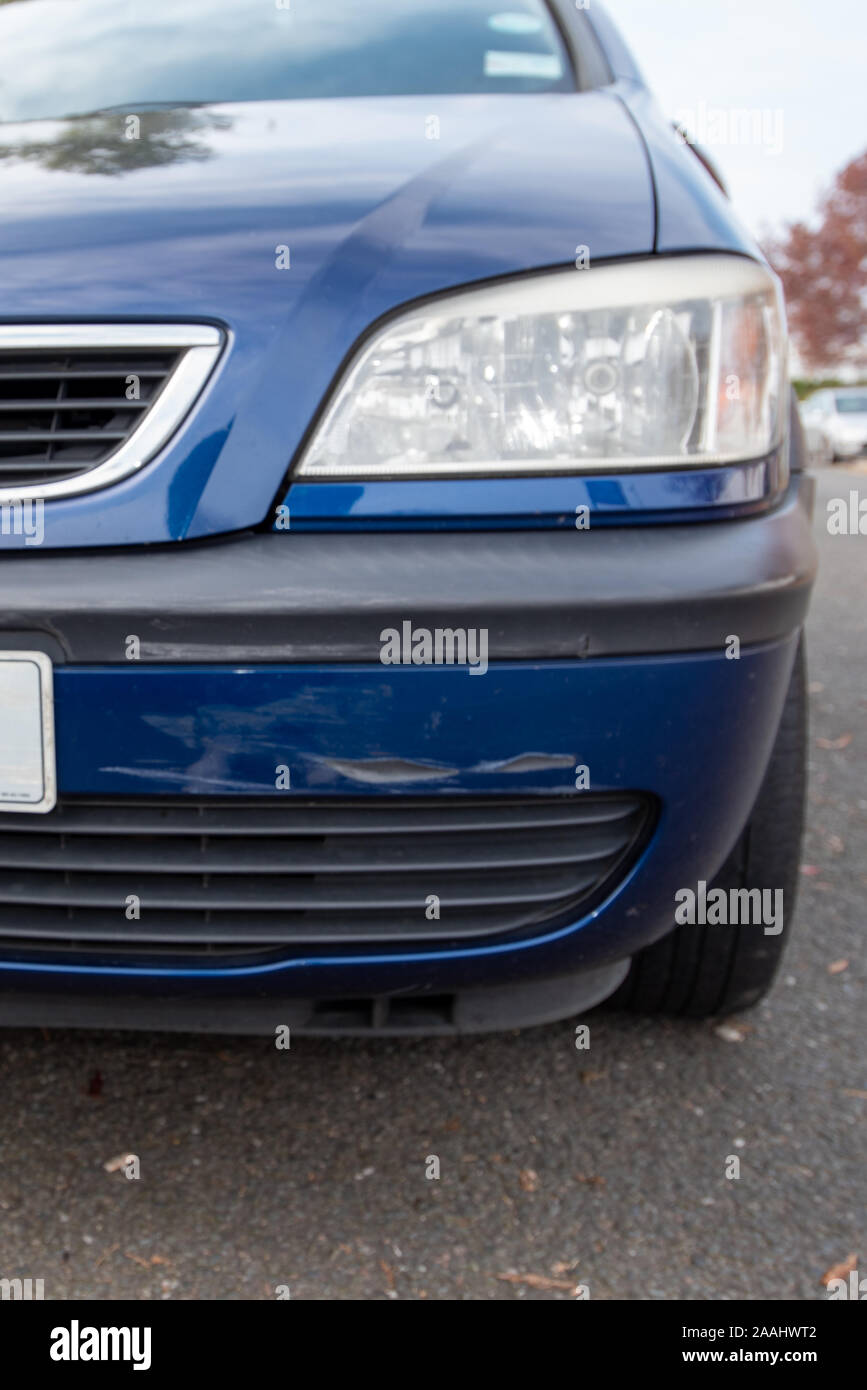 Road traffic Accident / Car Crash: Damage and close up details on ...