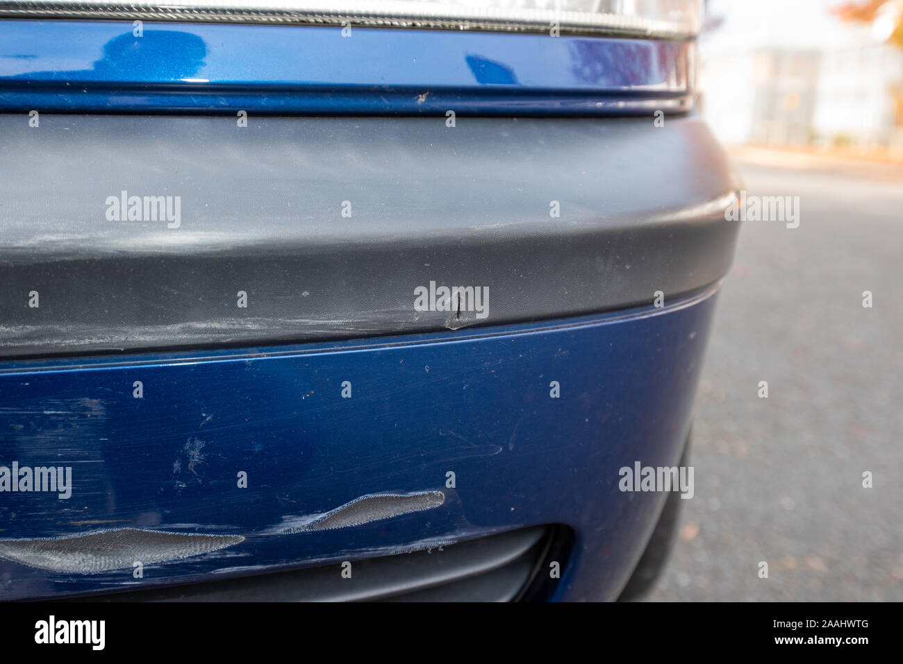 Road traffic Accident / Car Crash: Damage and close up details on ...