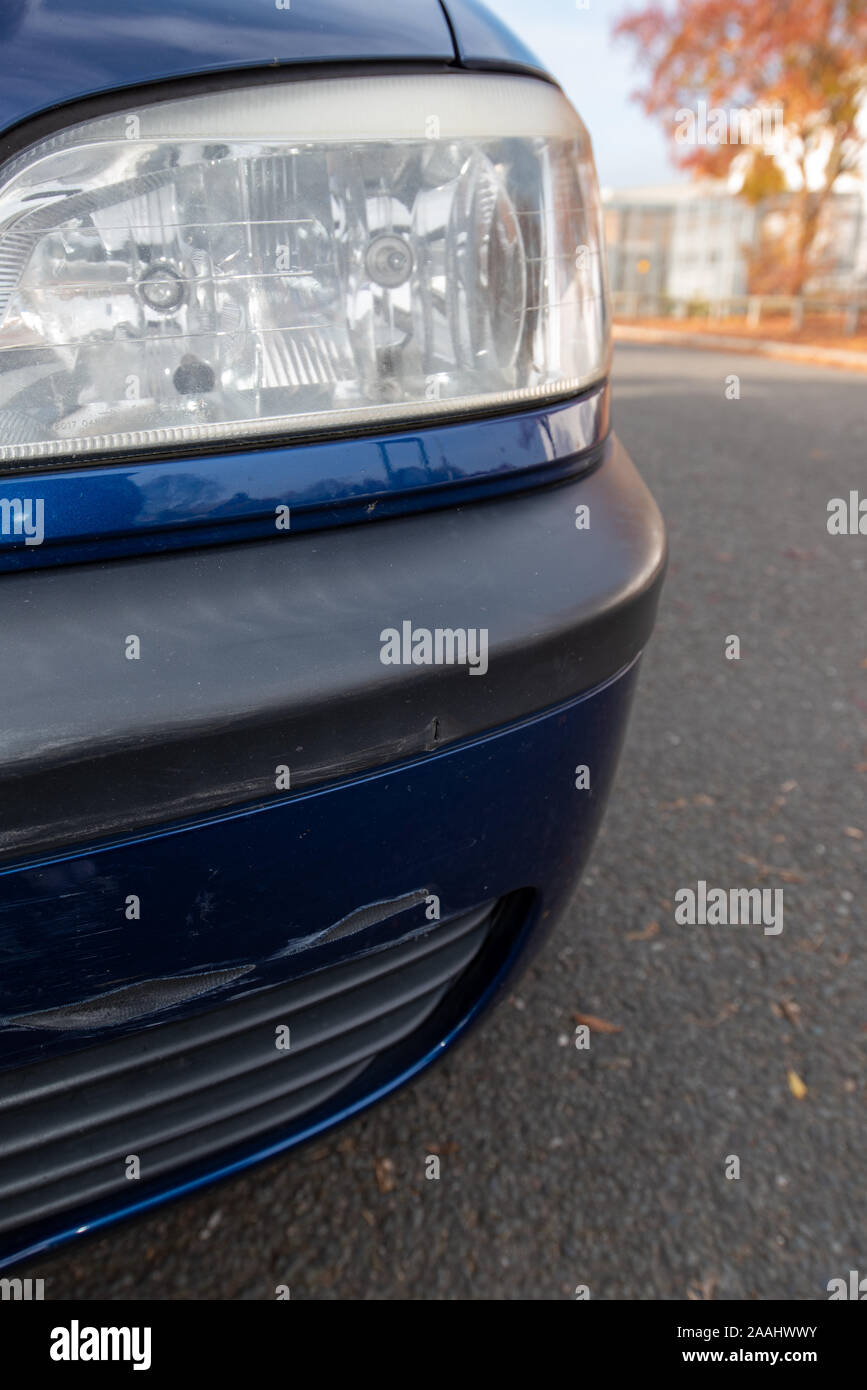 Road traffic Accident / Car Crash: Damage and close up details on ...