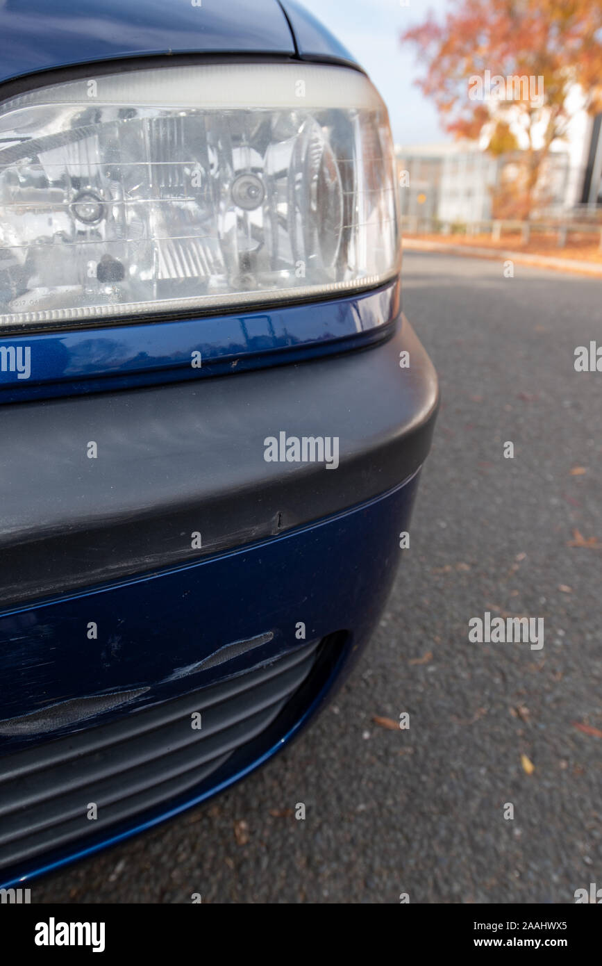 Road traffic Accident / Car Crash: Damage and close up details on ...