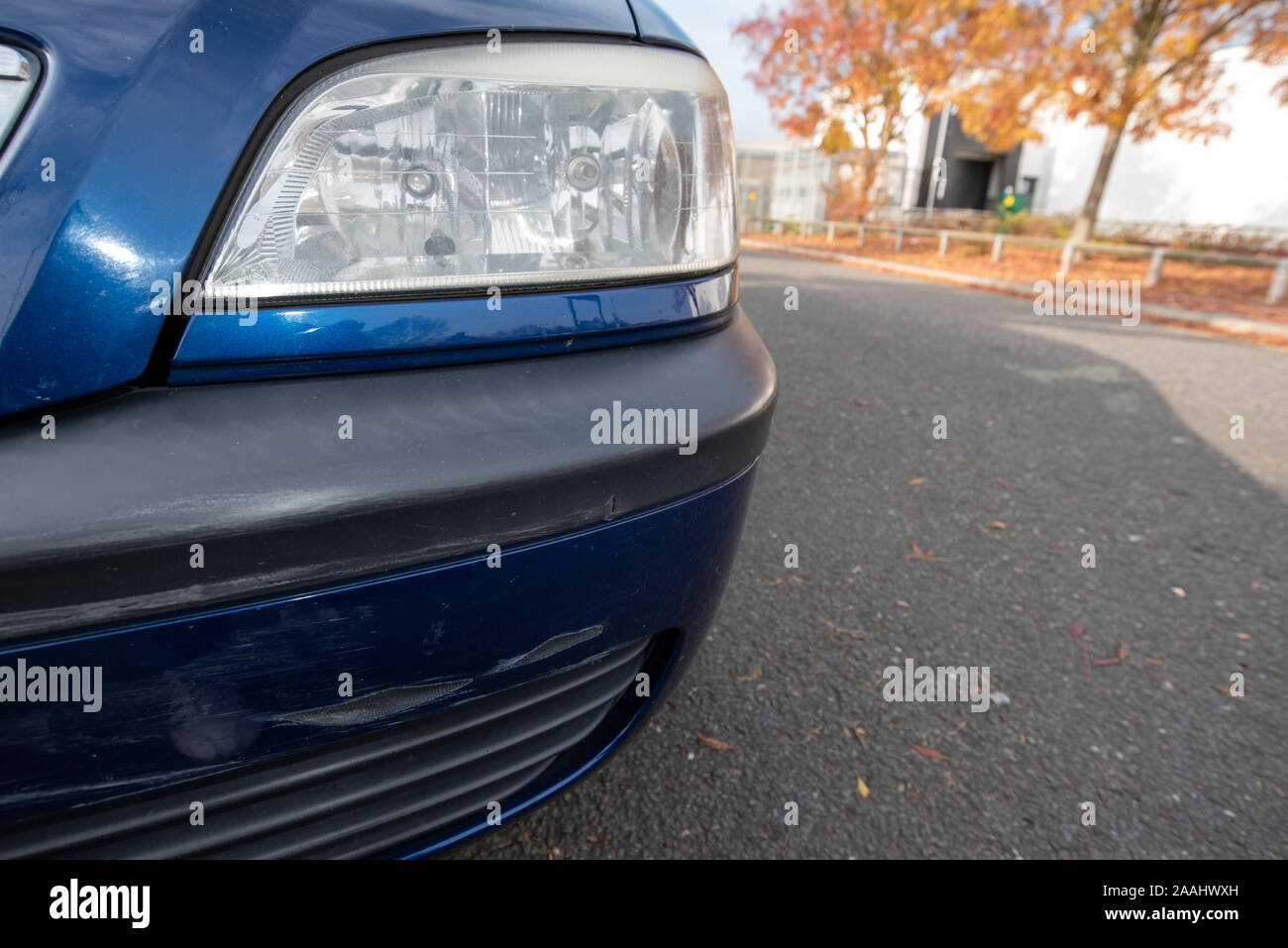 Road traffic Accident / Car Crash: Damage and close up details on ...