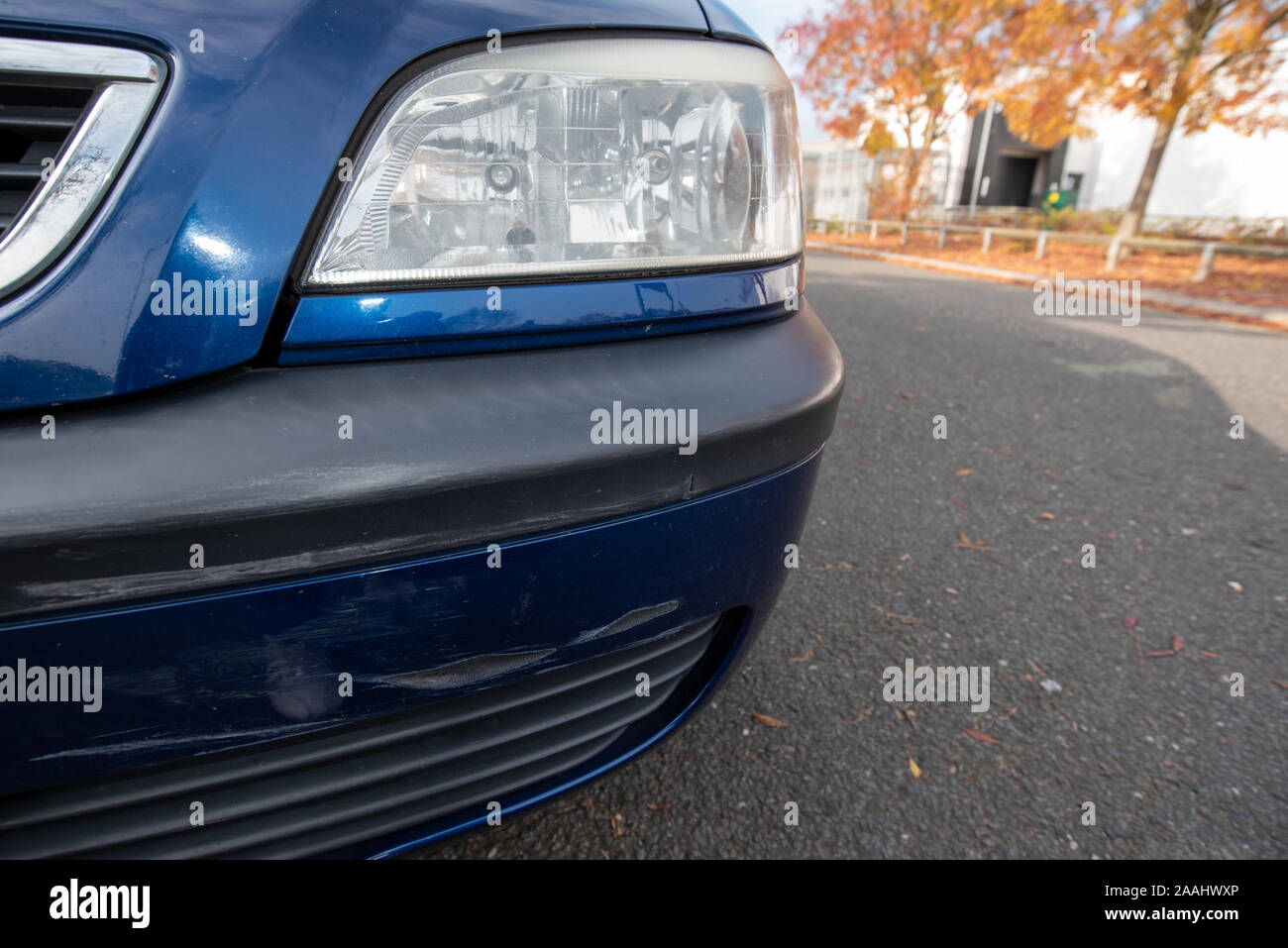 Road traffic Accident / Car Crash: Damage and close up details on ...