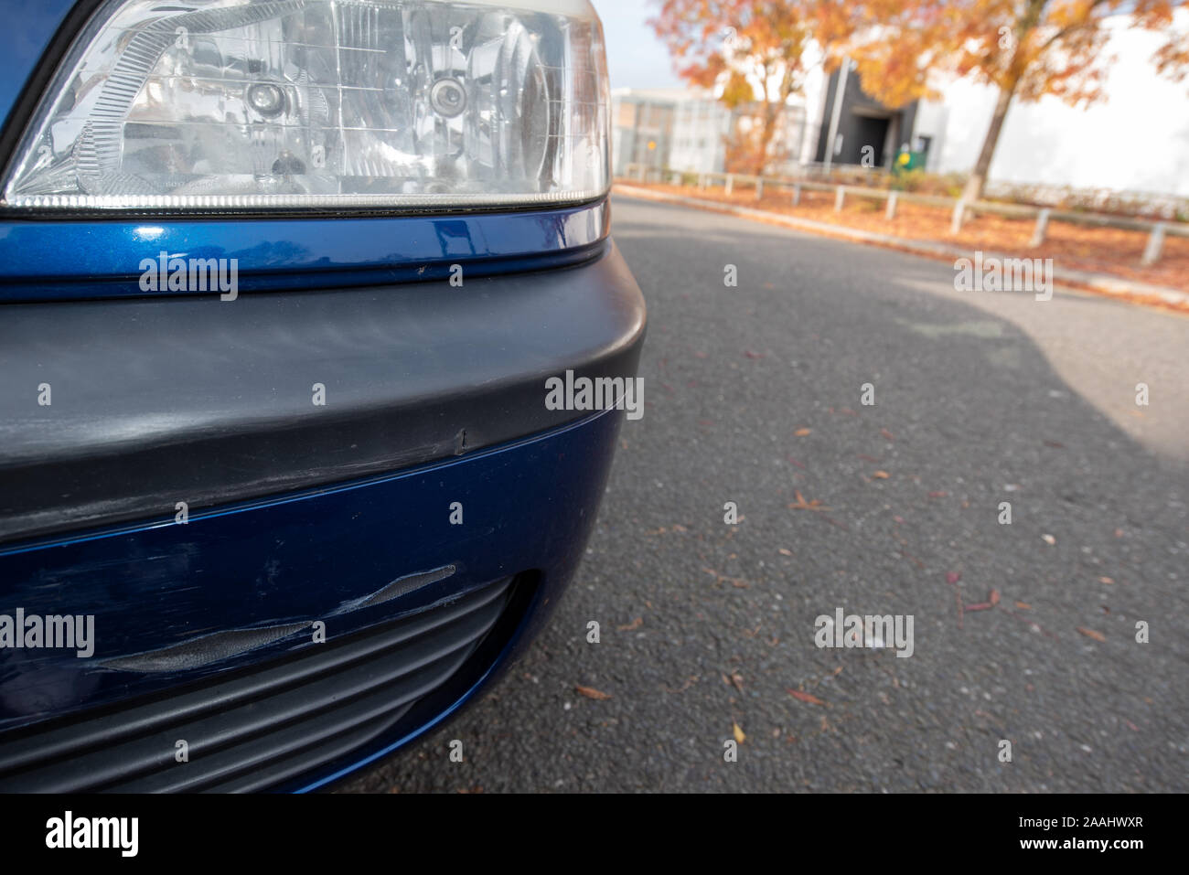 Road traffic Accident / Car Crash: Damage and close up details on ...