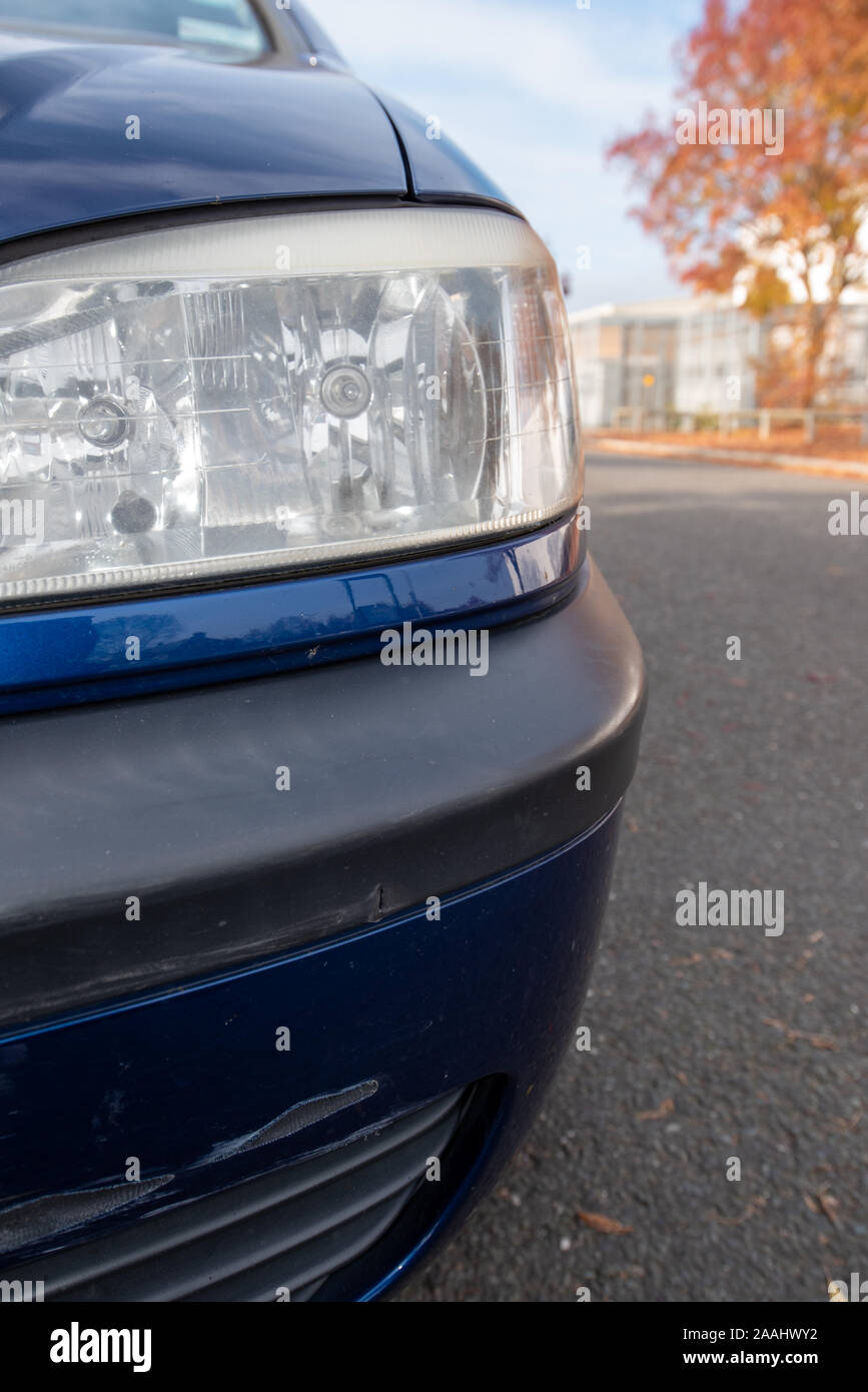 Road traffic Accident / Car Crash: Damage and close up details on ...