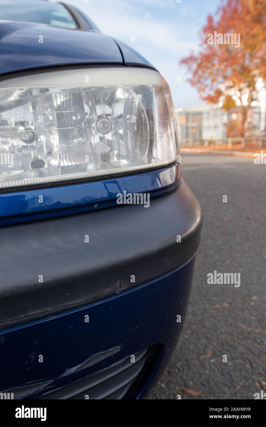 Road traffic Accident / Car Crash: Damage and close up details on ...