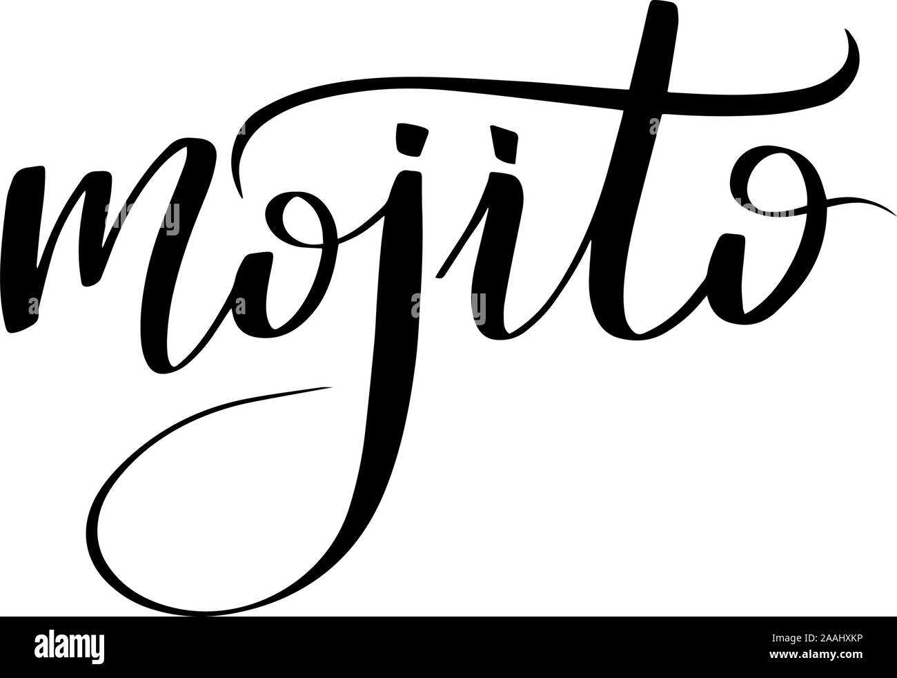 Vector calligraphy illustration isolated on white background Stock ...