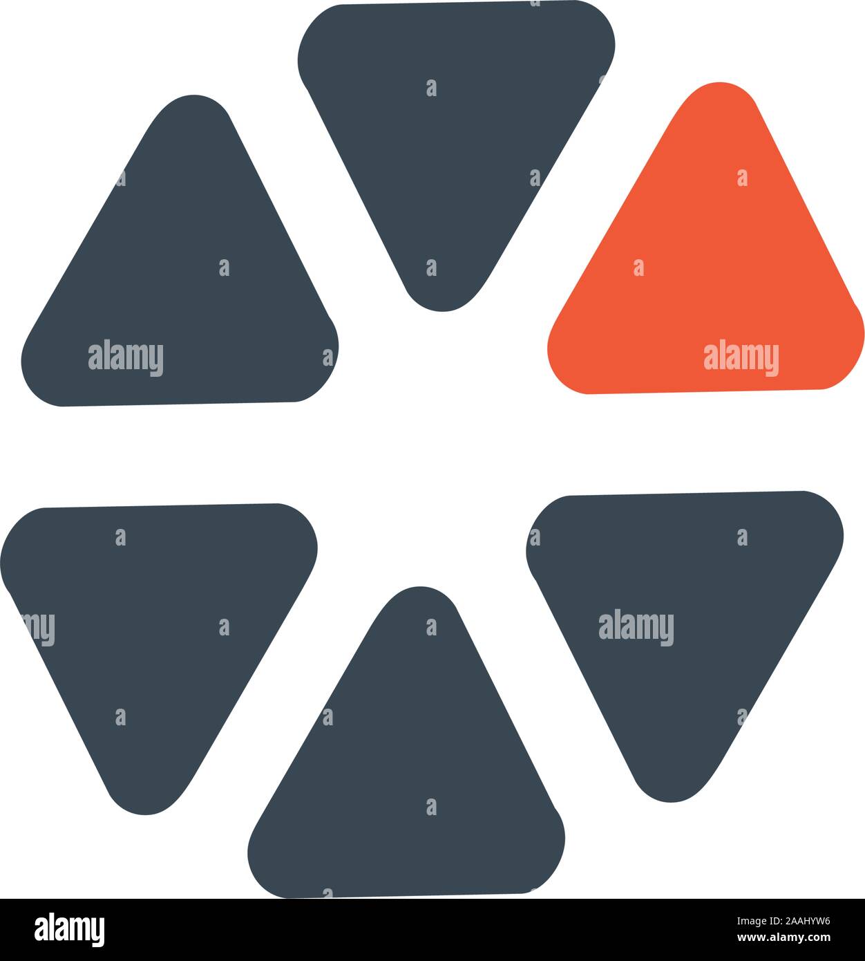 Triangles in circle Abstract logo corporate design with one triangle ...