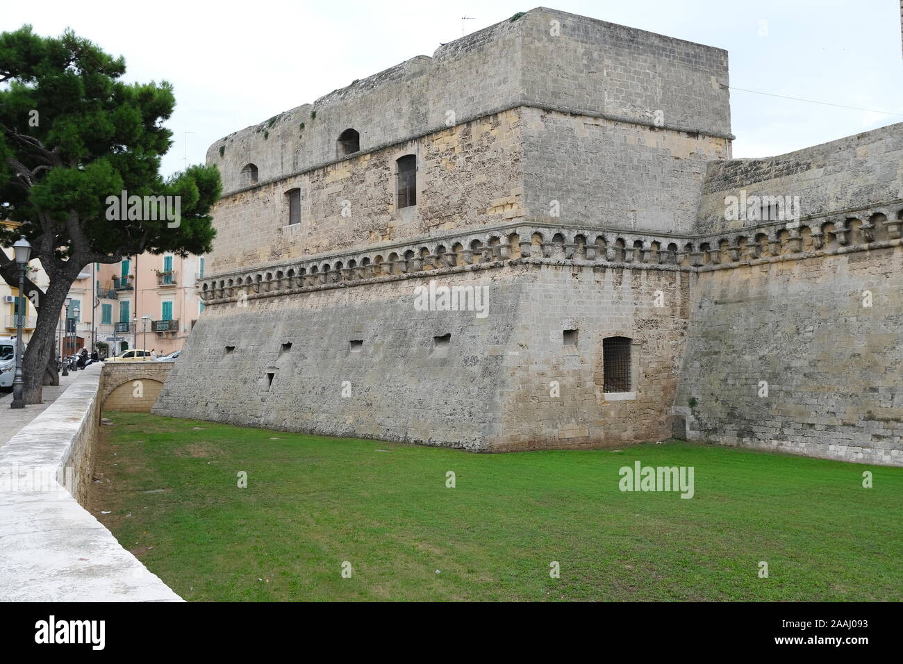 Bari, Puglia, Italy. About 11/2019. Walls of the Norman Swabian castle ...
