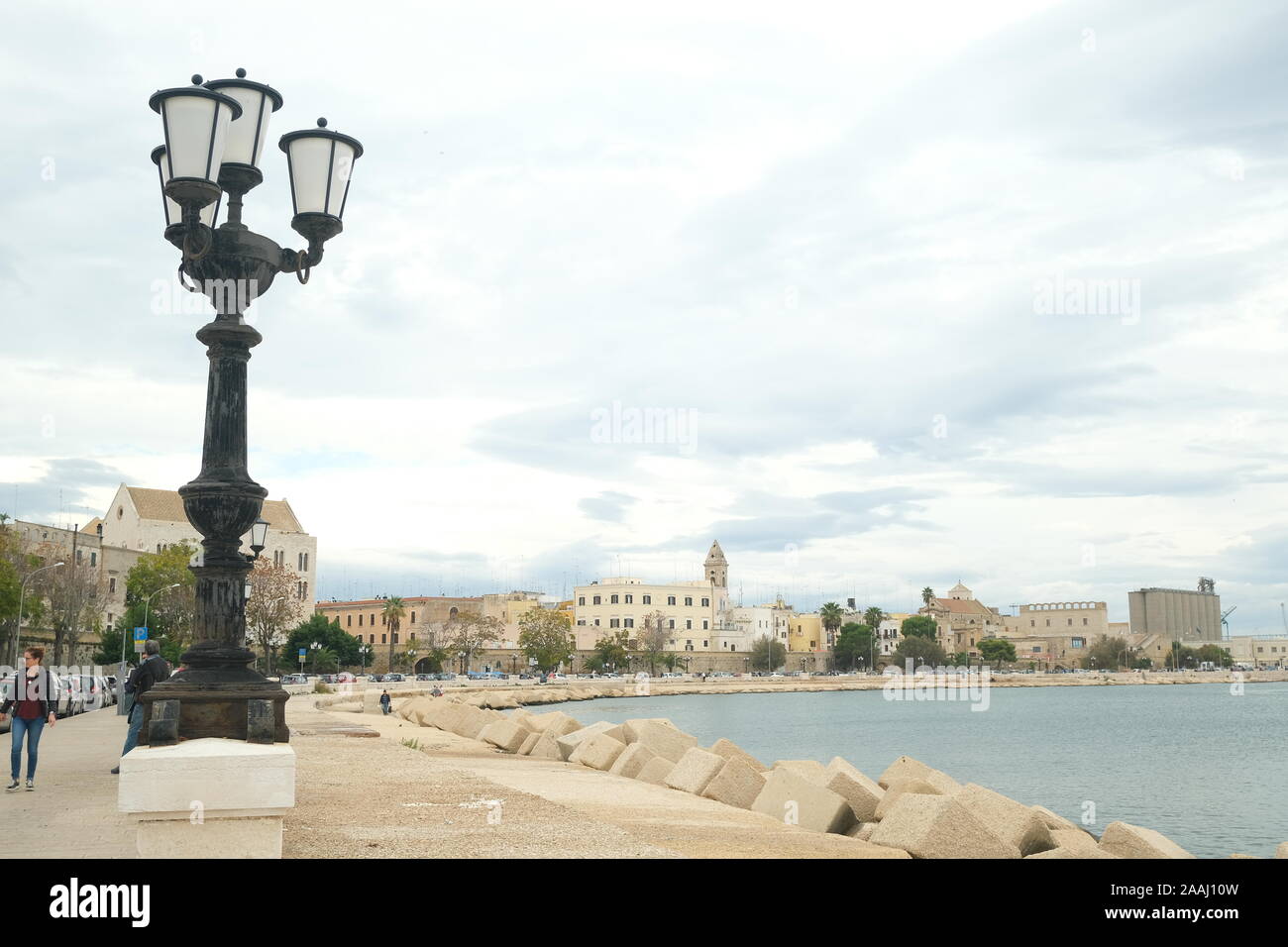 Bari, Puglia, Italy. About 11/2019. Promenade of Bari with the ...