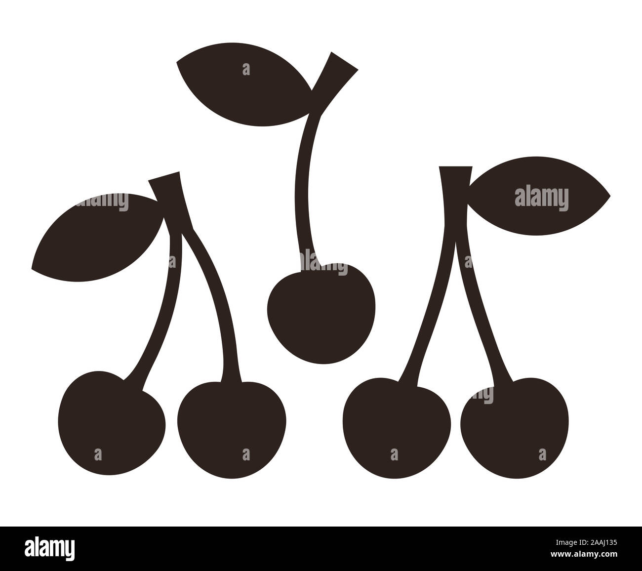 Cherry icon set isolated on white background Stock Photo - Alamy