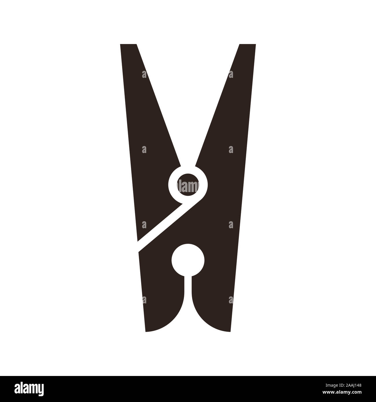 Clothes peg icon isolated on white background Stock Photo - Alamy