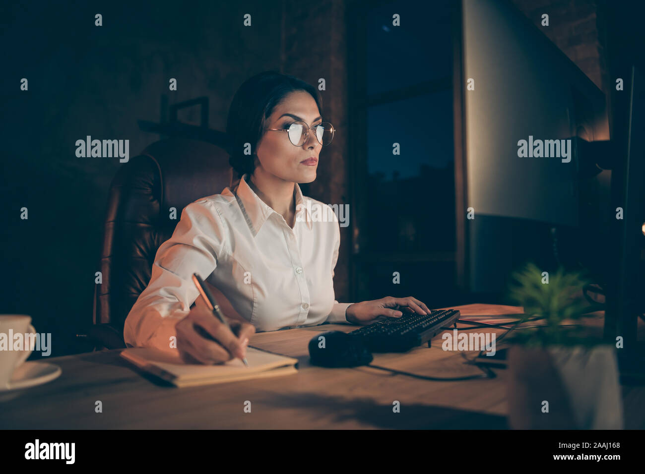 Portrait of her she nice attractive lovely stylish smart clever ...