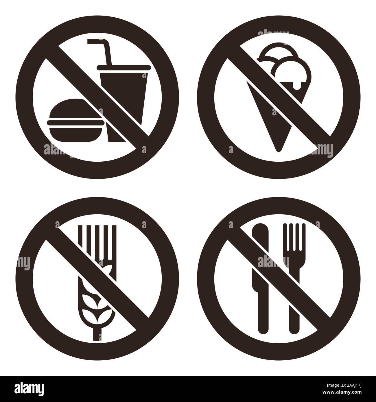 No eating prohibition sign hi-res stock photography and images - Alamy