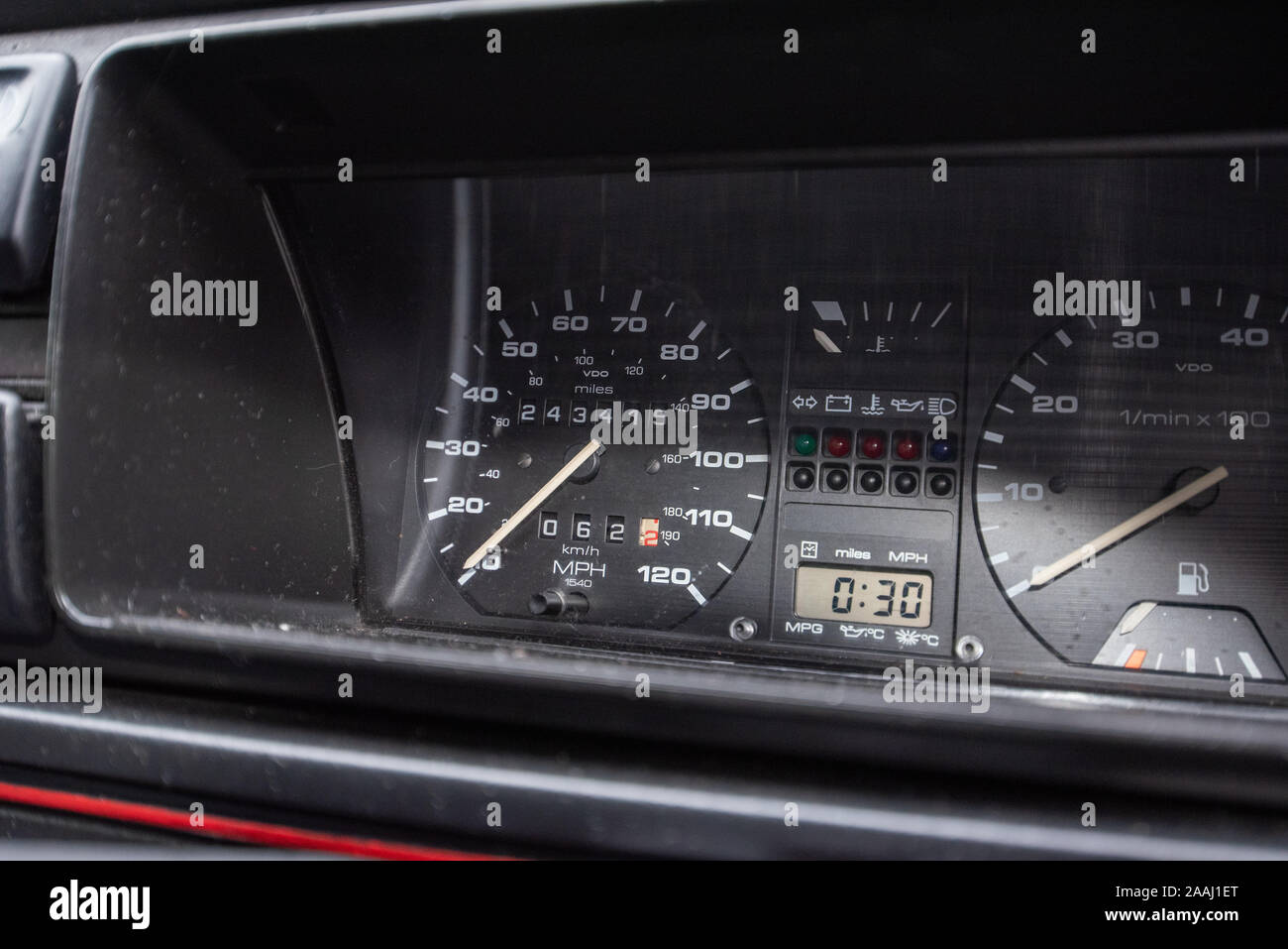 Classic Volkswagen Golf GTI red: Car crash damage and details close up ...