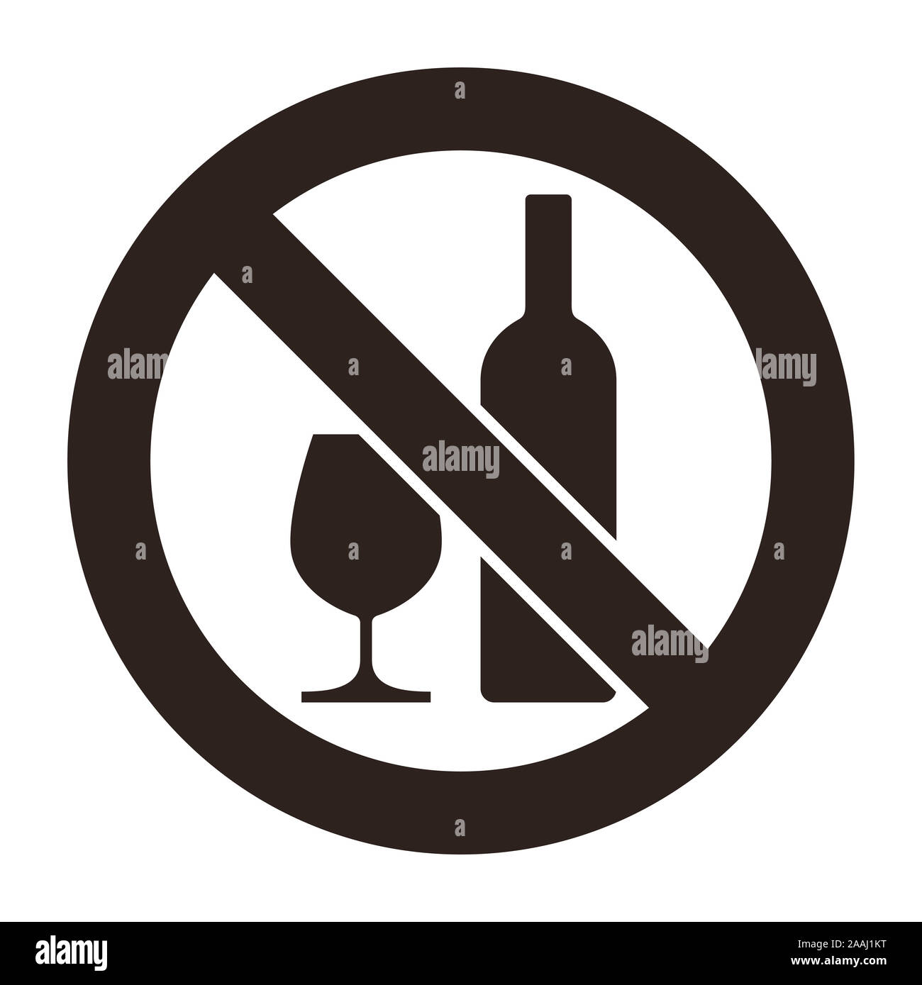 No alcohol sign. Warning sign isolated on white background Stock Photo ...