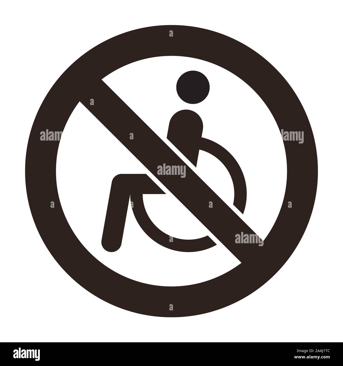 No disabled people allowed sign isolated on white background Stock ...