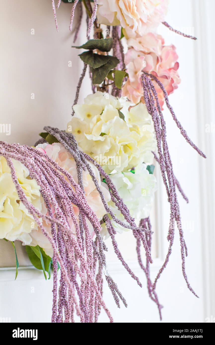 Floral decoration in the photo studio. Interior photo studio. Wedding ...