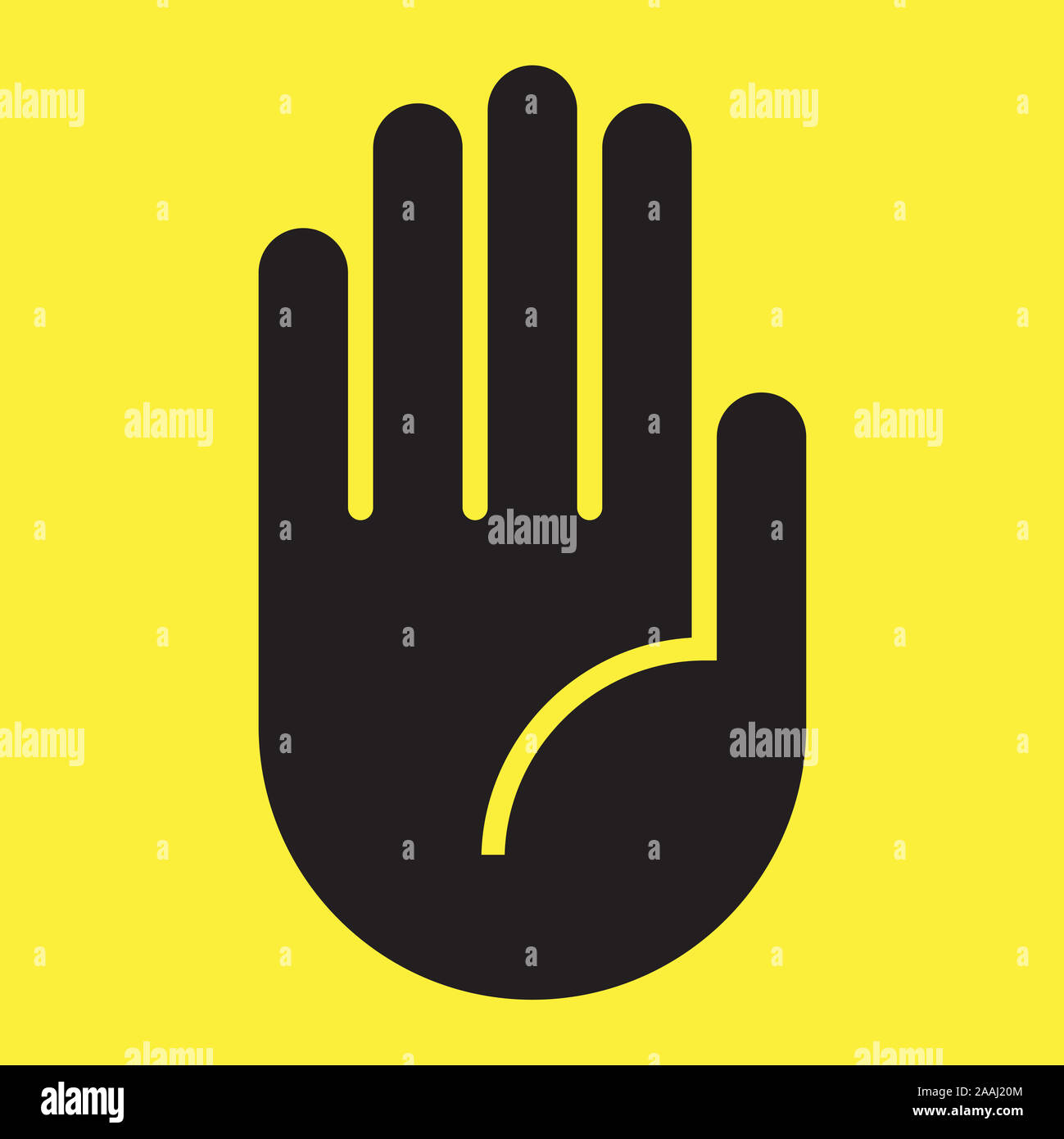Do not touch sign on yellow background Stock Photo - Alamy