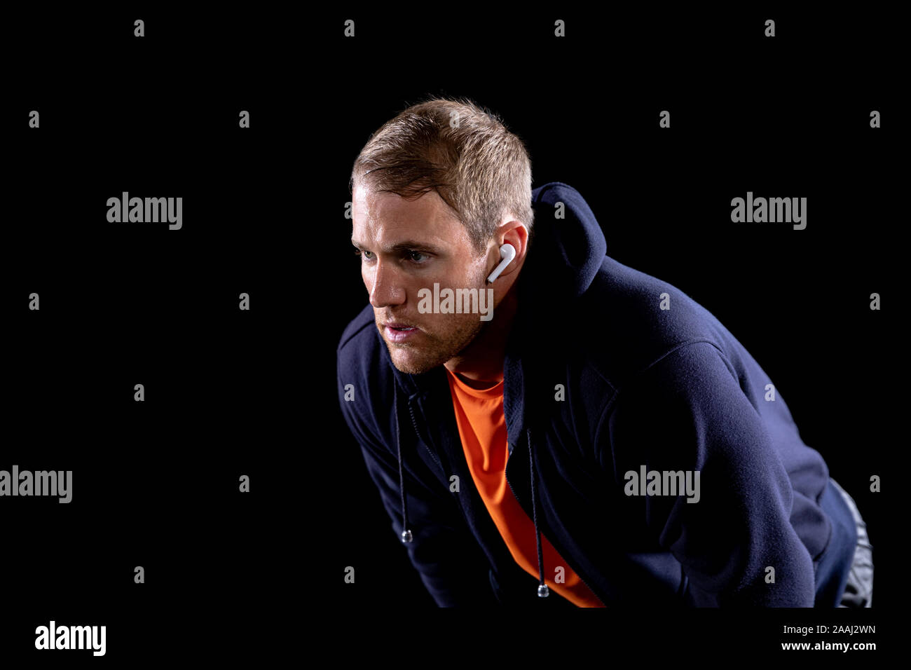 Perspiring man technology hi-res stock photography and images - Alamy