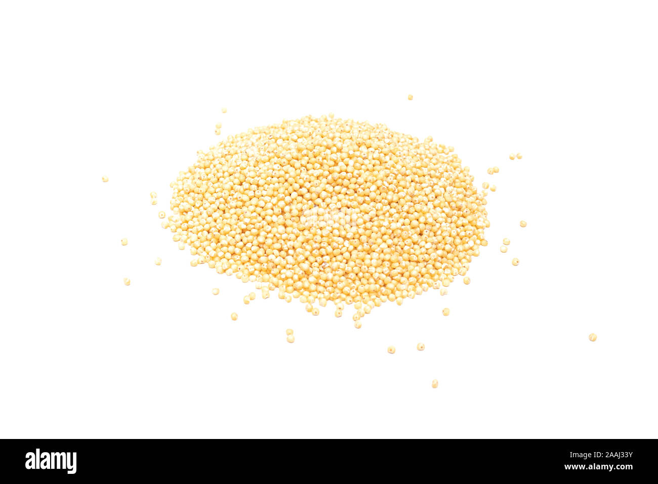 Millet groats isolated on white background Stock Photo - Alamy