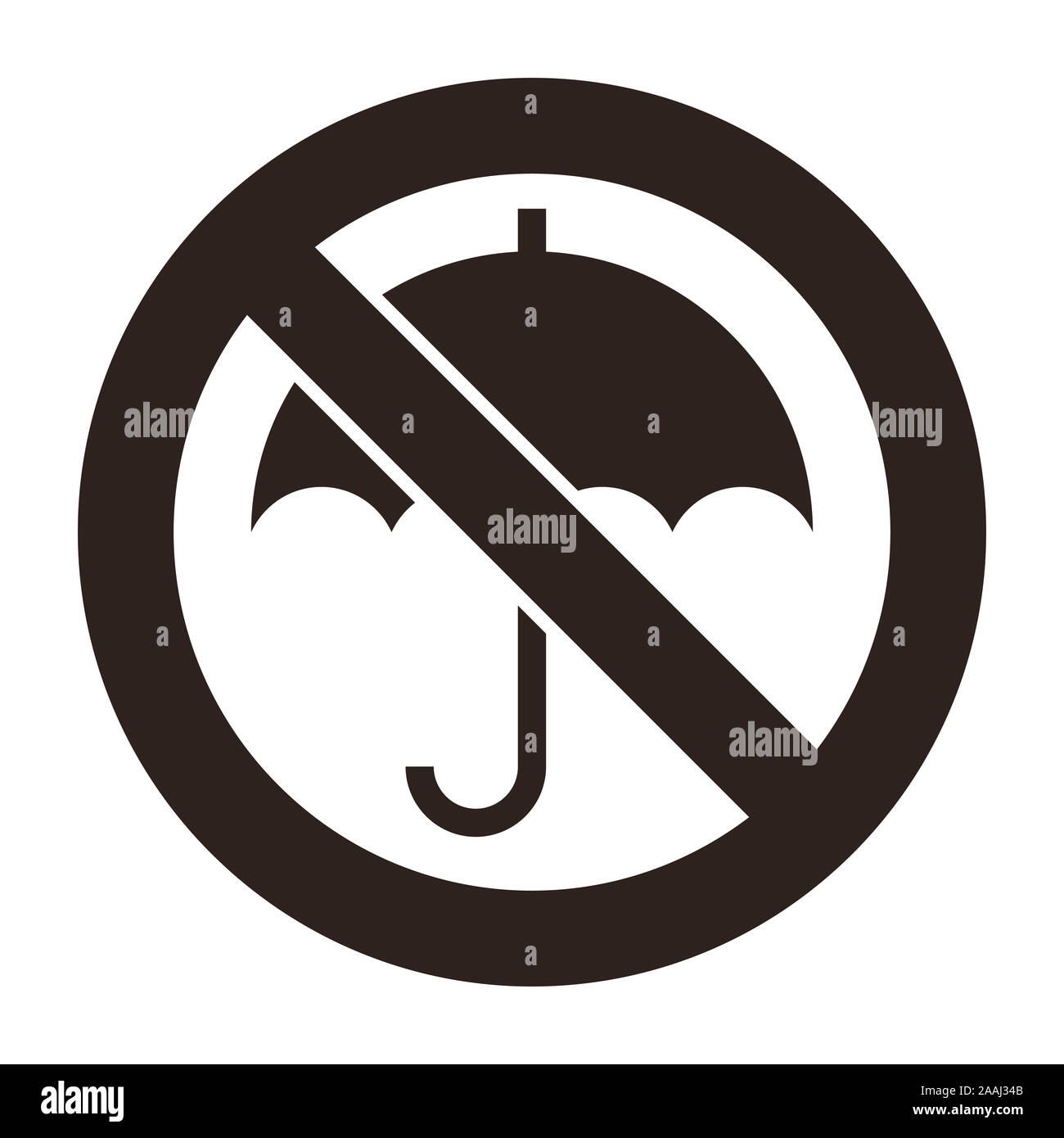 Umbrella not allowed. No umbrella sign. Prohibited umbrella icon ...
