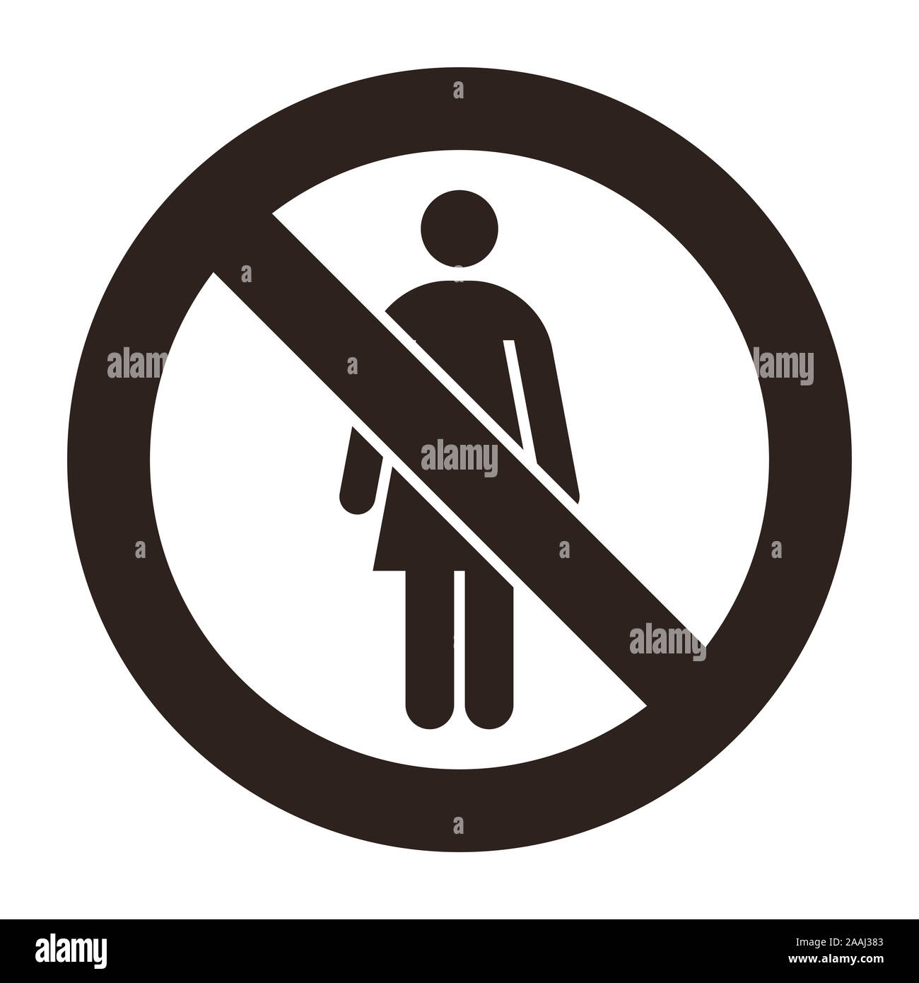 No woman sign isolated on white background Stock Photo - Alamy