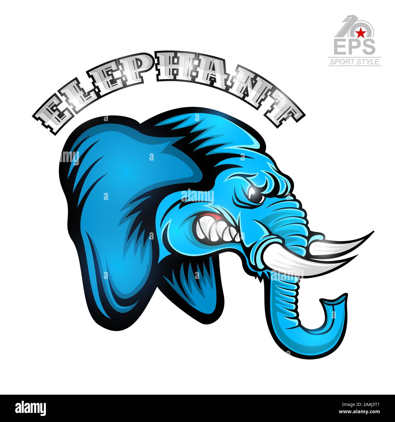 Blue Elephant Head Logo