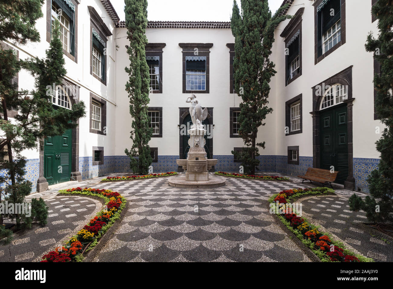 FUNCHAL, MADEIRA - NOVEMBER 2019: Overview of the floral and facade of ...