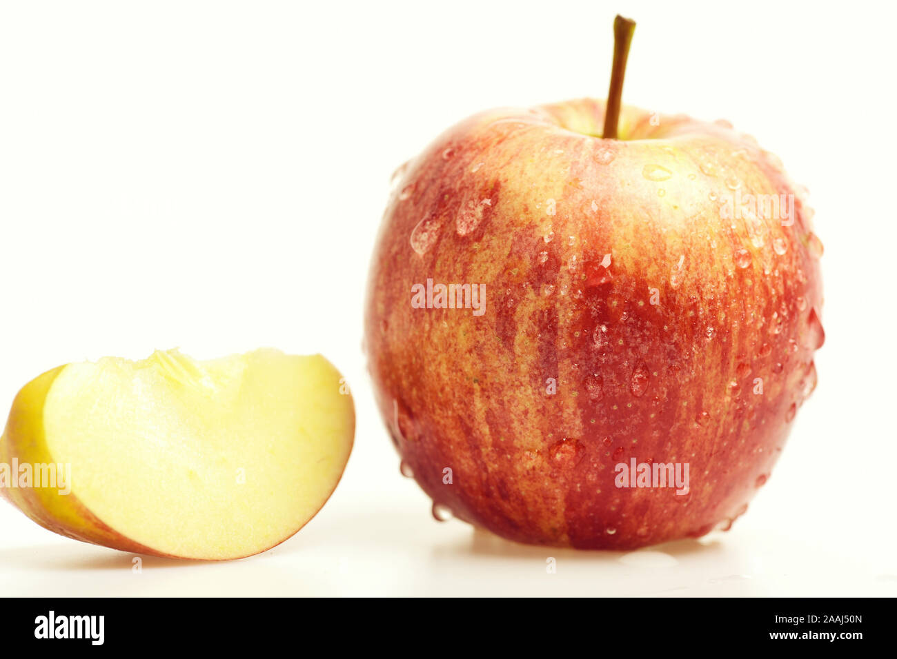 apple red color with water drops isolated on white background Stock ...