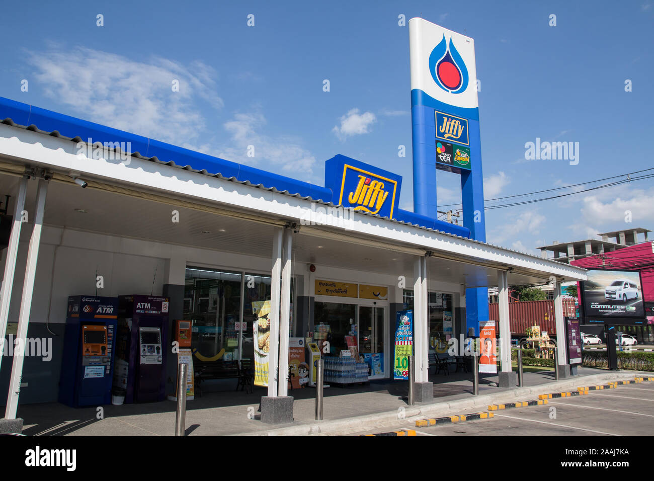 Chiangmai, Thailand - November 20 2019: Jiffy store. Location on road no121. About 6 km from ...